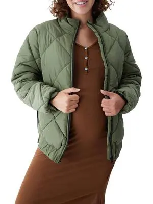 Ingrid & Isabel® Maternity Puffer Jacket - Olivine