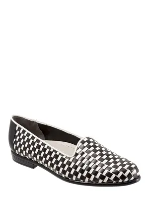 Trotters Trotters Liz Slip-On Loafer Black/ White Leather