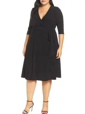 KIYONNA Essential Wrap Dress - Black Noir