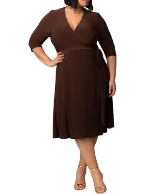 KIYONNA Essential Wrap Dress - Chocolate