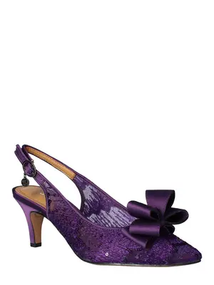 J. Reneé J. Reneé Yazmine Pointed Toe Slingback Pumps Purple