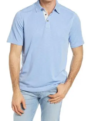 Johnston & Murphy Slub Polo - Light Blue