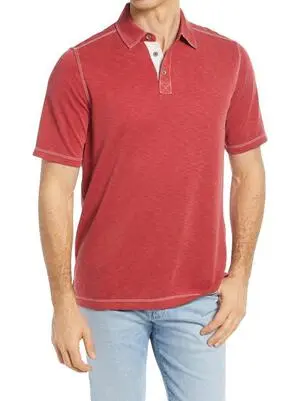 Johnston & Murphy Slub Polo - Red