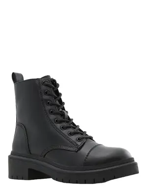 Aldo Cap-Toe Combat Boots Black