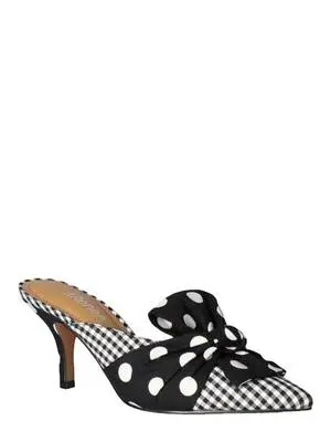 J. Reneé J. Reneé Mianna Kitten Heel Mules Black/white Polka/gingham