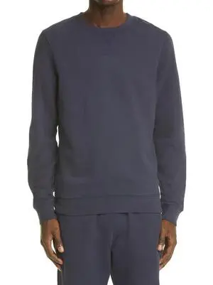 Sunspel French Terry Crewneck Sweatshirt - Navy
