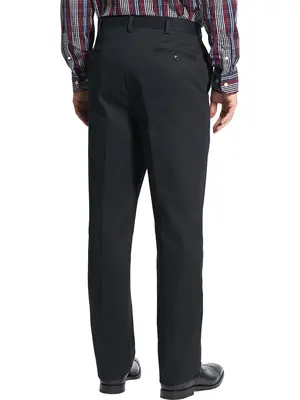 Berle Berle Classic Fit Cotton Dress Pants Black