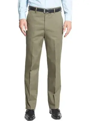 Berle Berle Classic Fit Cotton Dress Pants Olive