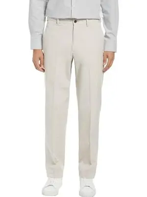 Berle Charleston Khakis Flat Front Cotton Poplin Dress Pants - Stone