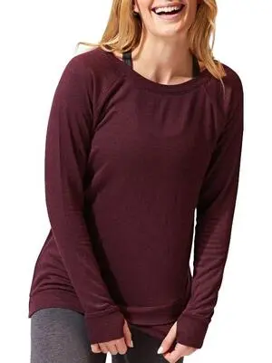 THREADS 4 THOUGHT Leanna Feather Fleece Tunic - Heather Royal Burgundy