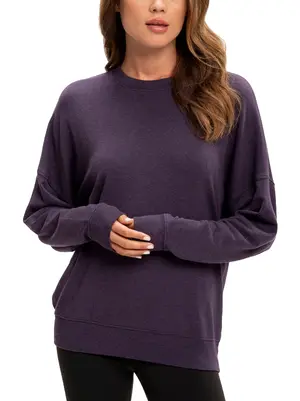 THREADS 4 THOUGHT Threads 4 Thought Cathy Boyfriend Fleece Sweatshirt Heather Currant