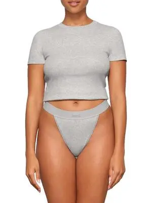SKIMS Stretch Cotton Ribbed T-Shirt