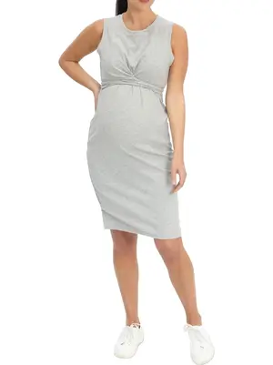 ANGEL MATERNITY Angel Maternity Wrap Dress Marl Grey
