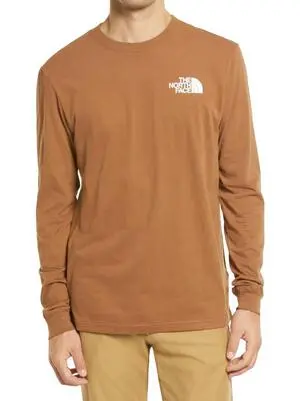 The North Face Long Sleeve Box Logo Tee - Pinecone Brown