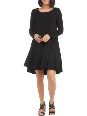 Karen Kane Maggie Long Sleeve Jersey Trapeze Dress - Black