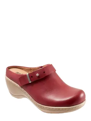 Softwalk SoftWalk® Marquette Clog Dark Red Leather