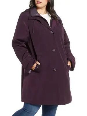 Gallery Gallery Hooded Raincoat With Removable Liner Blackberry