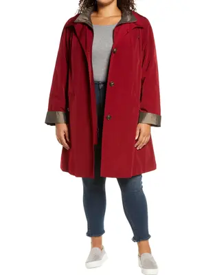 Gallery Gallery Hooded Raincoat With Removable Liner Merlot