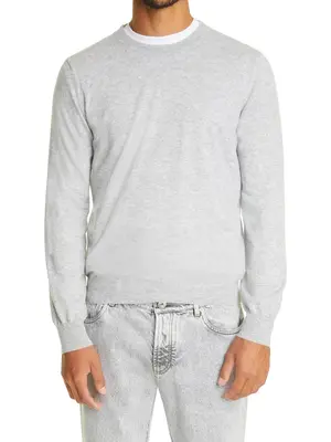 Brunello Cucinelli Brunello Cucinelli Cashmere Crewneck Sweater Lt Grey