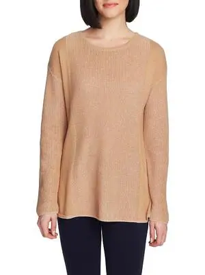 Chaus Mixed Gauge Pullover Sweater - Light French Truf