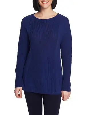 Chaus Mixed Gauge Pullover Sweater - Parisian Sky