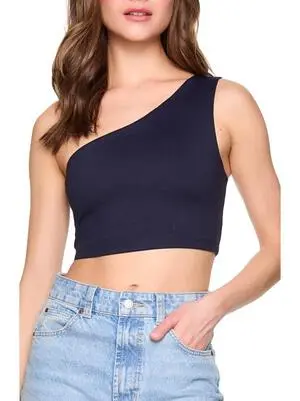 Susana Monaco Susana Monaco One-Shoulder Cropped Top Midnight