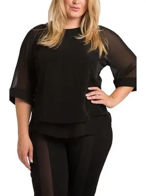 STANDARDS & PRACTICES Milla Sheer Skimmer Top - Black