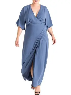 STANDARDS & PRACTICES Olivia Wrap Maxi Dress - Slate