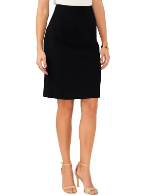 Chaus Chaus High-Low Ponte Knit Skirt Rich Black