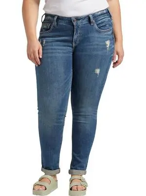 SILVER JEANS CO. Silver Jeans Co. Distressed Girlfriend Jeans