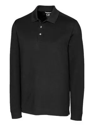 Cutter & Buck Advantage Tri-blend Long Sleeve Polo - Black