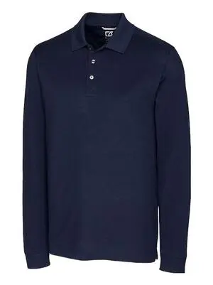 Cutter & Buck Advantage Tri-blend Long Sleeve Polo - Liberty Navy