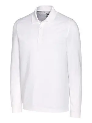 Cutter & Buck Advantage Tri-blend Long Sleeve Polo - White