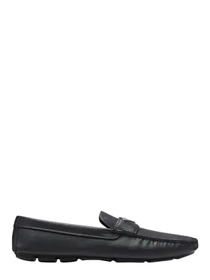 Prada Triangle Logo Leather Drivers - Nero