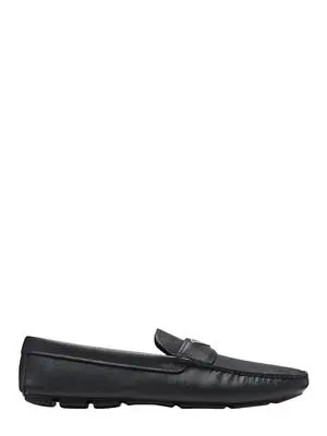 Prada Triangle Logo Leather Drivers - Nero