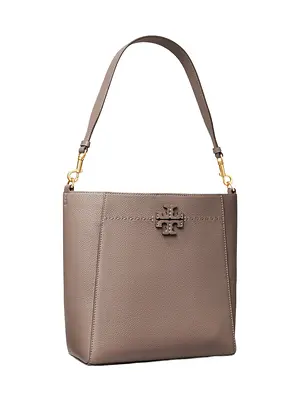 Tory Burch Tory Burch McGraw Bucket Bag Silver Maple