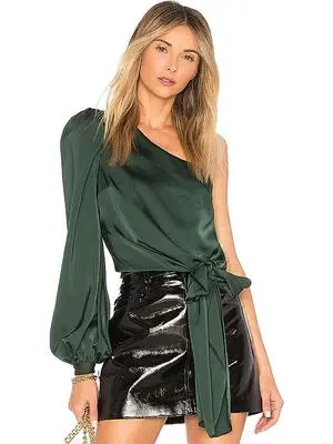 LOVERS AND FRIENDS Kendall One Shoulder Blouse - Emerald