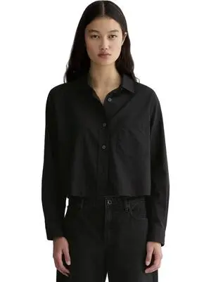 Everlane Silky Cotton Way-Short Shirt Black