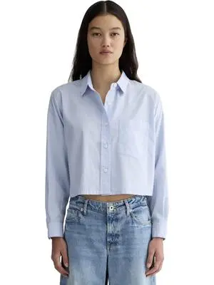 Everlane Silky Cotton Way-Short Shirt Chambray Blue