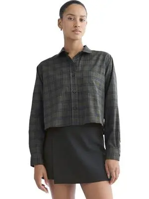 Everlane Silky Cotton Way-Short Shirt Duffle Bag Plaid