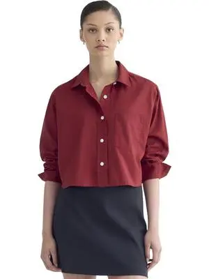 Everlane Silky Cotton Way-Short Shirt Merlot