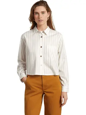 Everlane Silky Cotton Way-Short Shirt Sand/white