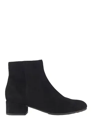 DUNE Pippie Heeled Suede Ankle Boots - Black-suede