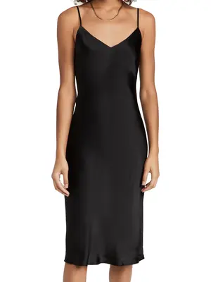 L'Agence Jodie V-neck Slip Dress - Black