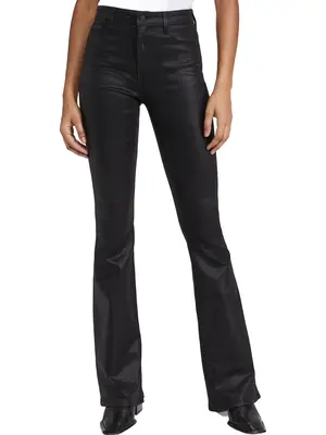 L'Agence Marty Ultra High-rise Flare Jeans - Noir Coated