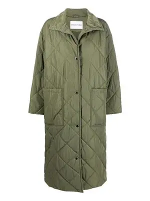 STAND STUDIO Recycled Polyester Quilted Coat - Green