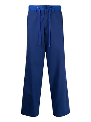 FUMITO GANRYU Drawstring Straight-leg Trousers - Blue