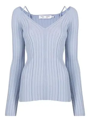 Proenza Schouler White Label Rib Knit Top - Blue