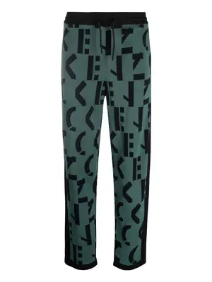 Kenzo Logo-knit Straight-leg Joggers - Green