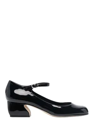 SERGIO ROSSI Buckle-strap Leather Pumps - Black